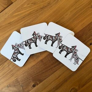 Richard Shorty | Dining | Coasters Set Of 4 Wolves United Richard ...